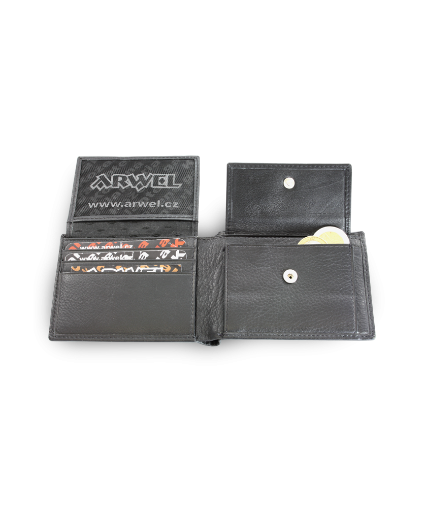 Black men's leather wallet 513-7033-60